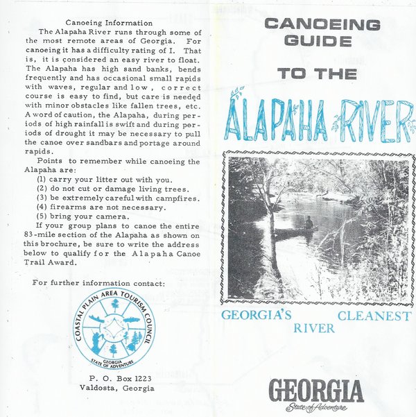 Canoeing Guide to the Alapaha River c. 1979 | WWALS Watershed Coalition ...